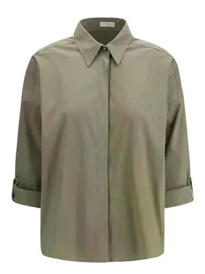 Brunello Cucinelli Roll-up Sleeve Shirt - Green