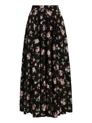 Dolce & Gabbana Floral-print Midi Skirt - Black