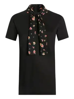 Dolce & Gabbana Floral-scarf T-shirt - Black