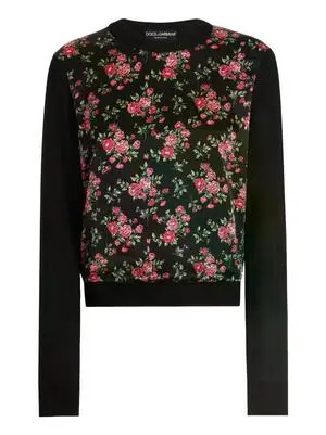 Dolce & Gabbana Floral Print Sweater - Black