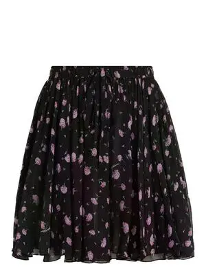 Dolce & Gabbana Floral Drawstring Mini Skirt - Black