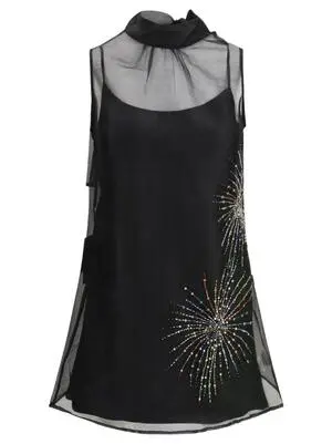 Staud Albee Beaded Mini Dress - Black