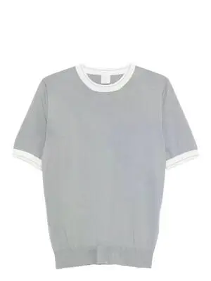 Eleventy Contrast-trim T-shirt - Blue