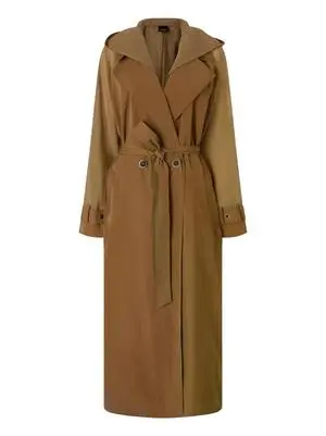 Pinko Hooded Belted Coat - Brown