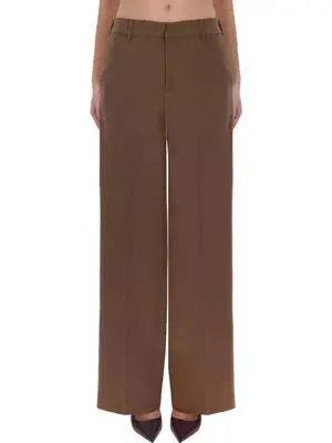 PT TORINO Wide Leg Trousers - Brown