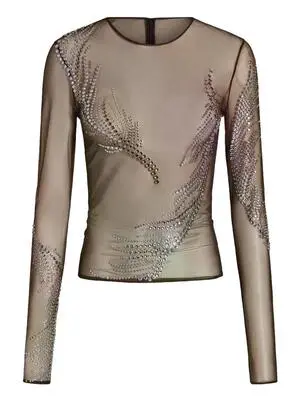 16Arlington Darwin Embellished Top - Brown