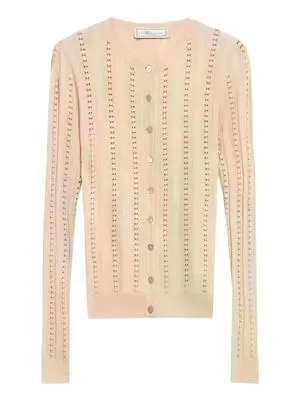 Blumarine Ribbed Knit Cardigan - Neutrals