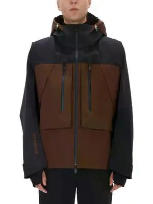 Moncler Hooded Zip-up Jacket - Brown
