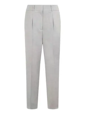 Peserico Pleated Straight Trousers - Grey