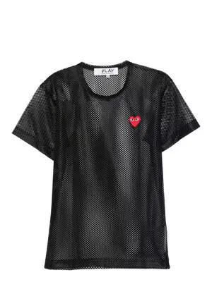 PLAY COMME DES GARCON Mesh Logo-Patch T-Shirt