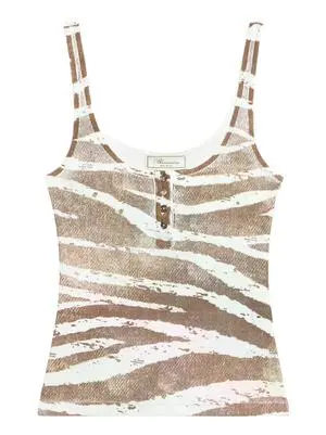 Blumarine Zebra-print Top - White