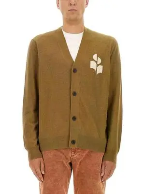 MARANT Logo Button Cardigan - Brown
