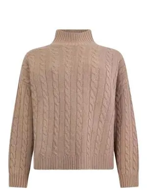 Peserico High-collar Ribbed Sweater - Neutrals
