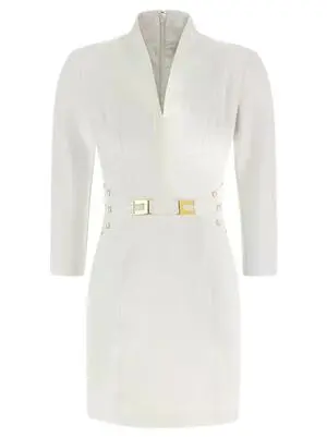 Elisabetta Franchi Logo-appliqué Mini Dress - White