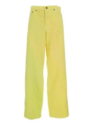 HAIKURE Five-pocket Wide-leg Trousers - Yellow