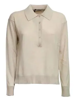 Max Mara Long-sleeve Knitted Polo Top - Neutrals