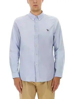 Paul Smith Zebra Appliqué Shirt - Blue