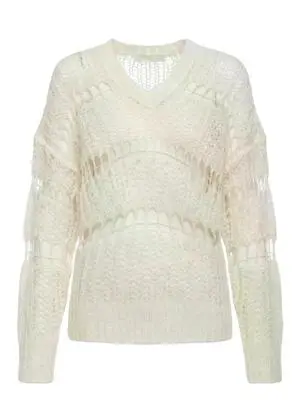 Fabiana Filippi V-neck Open Knit Sweater - Neutrals