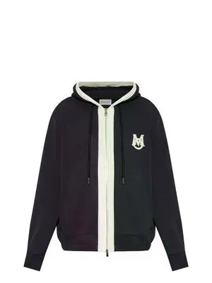 Moncler Logo-embroidered Zip-up Hoodie - Blue