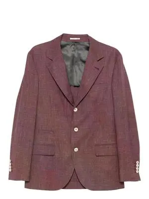 Brunello Cucinelli Check Single-breasted Blazer - Red