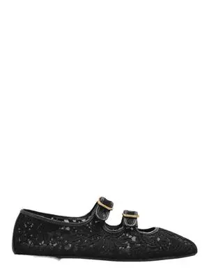 Agl Ceramic Romantic Lace Ballet Flats - Black