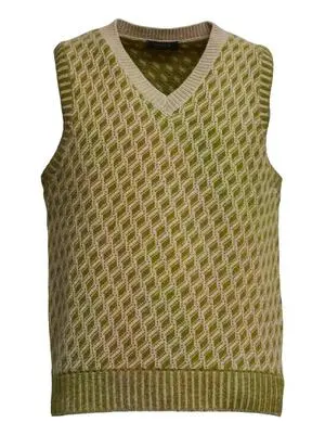 ZANONE Patterned V-neck Vest - Green