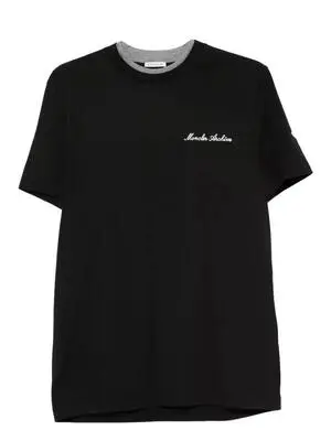 Moncler Logo-embroidery T-shirt - Black