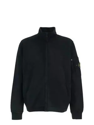 Stone Island Zip Pocket Sweatshirt - Black