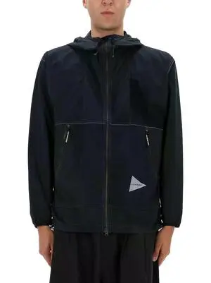 AND WANDER Zip-up Hooded Jacket - Blue
