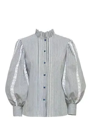 LORETTA CAPONI Anastasia Striped Blouse