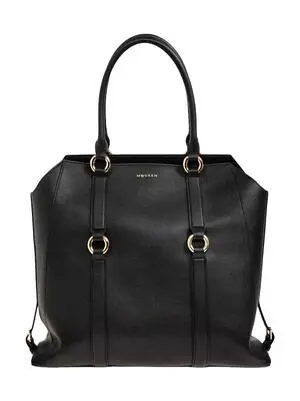 Alexander McQueen Leather Tote Bag With Ring Detail - Black