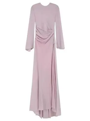 Alexander McQueen Long-sleeve Draped Maxi Dress - Pink