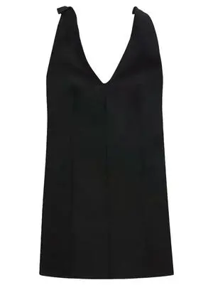 MSGM V-neck Sleeveless Mini Dress - Black