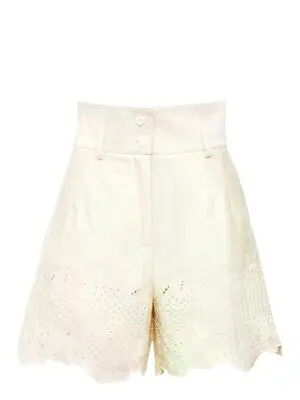 Loretta Caponi Rocchetta Scalloped Shorts - Neutrals