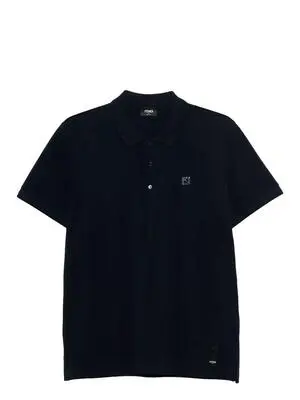 Fendi Logo-embroidered Polo Shirt - Blue