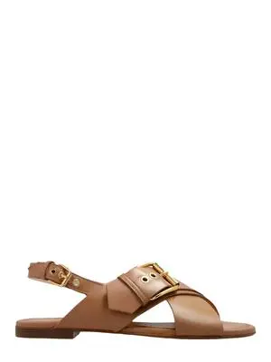 Agl Criss-cross Buckle Sandals - Neutrals