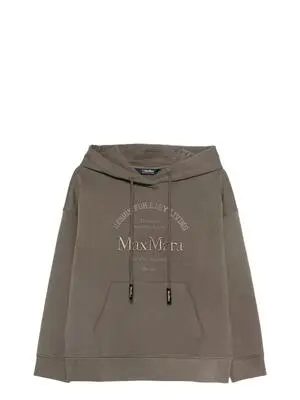 Max Mara Logo-embroidered Hoodie - Green