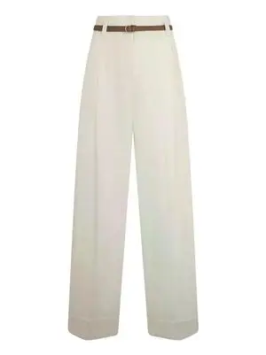 PESERICO High-Waisted Belted Trousers