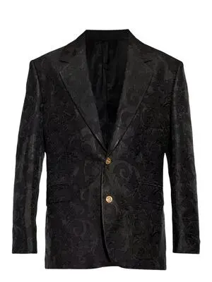 Versace Patterned Button Jacket - Black