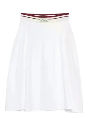 Marni Logo Waistband A-line Skirt - White