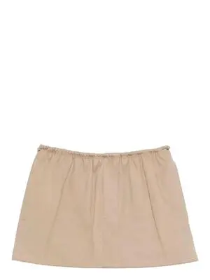 Alexander Wang Logo-waistband Mini Skirt - Neutrals