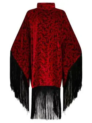 Philosophy Di Lorenzo Serafini High-neck Fringed Midi Dress - Red