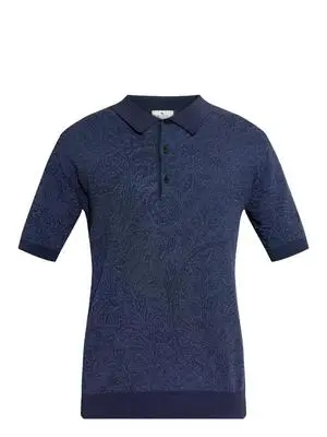 Etro Paisley Buttoned Polo Shirt - Blue