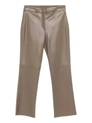 Max Mara Faux Leather Trousers - Brown