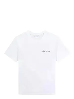 Maison Labiche Short-sleeve Logo-embroidery T-shirt - White