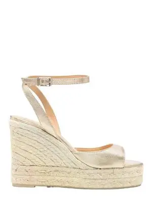 CastaÑer Ankle Strap Wedge Espadrilles - Gold