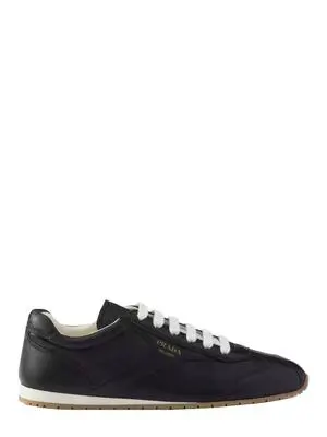 Prada Leather Lace-up Sneakers - Black