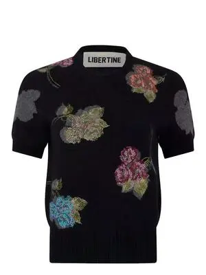 Libertine Primrose Shadows Knitted Top - Black