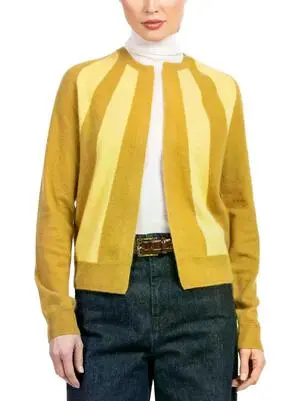 Frenckenberger Sun-striped Cardigan - Yellow
