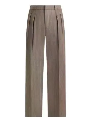 Manière De Voir Pinstripe Pleated Tailored Trousers - Brown